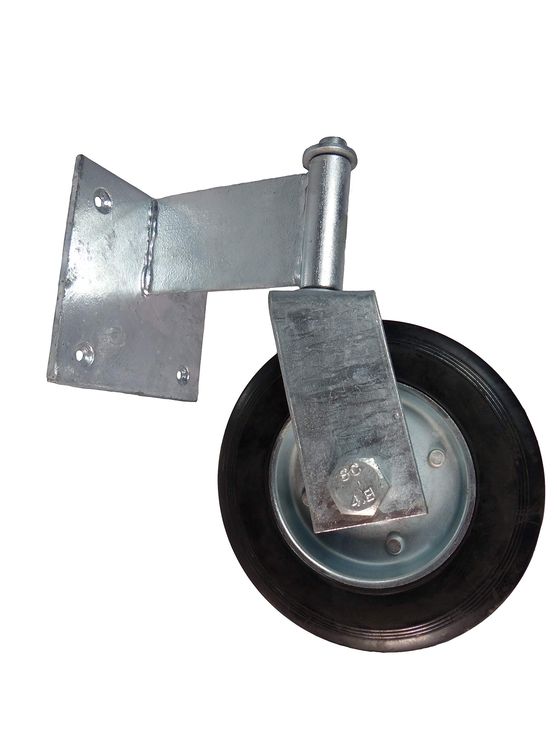 Swivel Wheel for Swinging Wood Gate. Galvanized Steel Guards Against Rusting. Product is Easy to Install