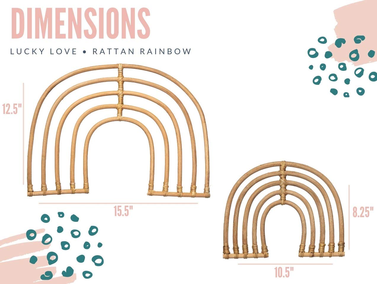 Lucky Love Rattan Rainbow Nursery Decor & Mountain Decor| Baby Room Wall Decor for Baby Girl or Baby Boy