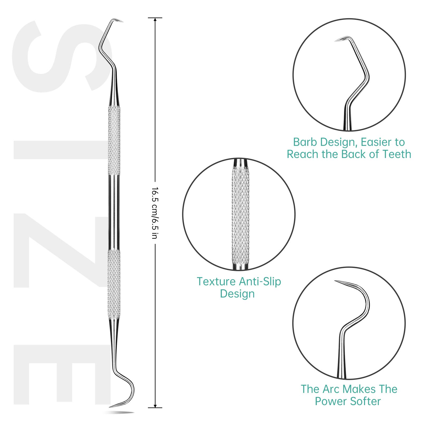 Professional Dental Scraper Tool - Dentist Pick, Medical Stainless Steel, Dental Tarter Scraper for Tooth Stains Remover, Dentist Home Use Tools