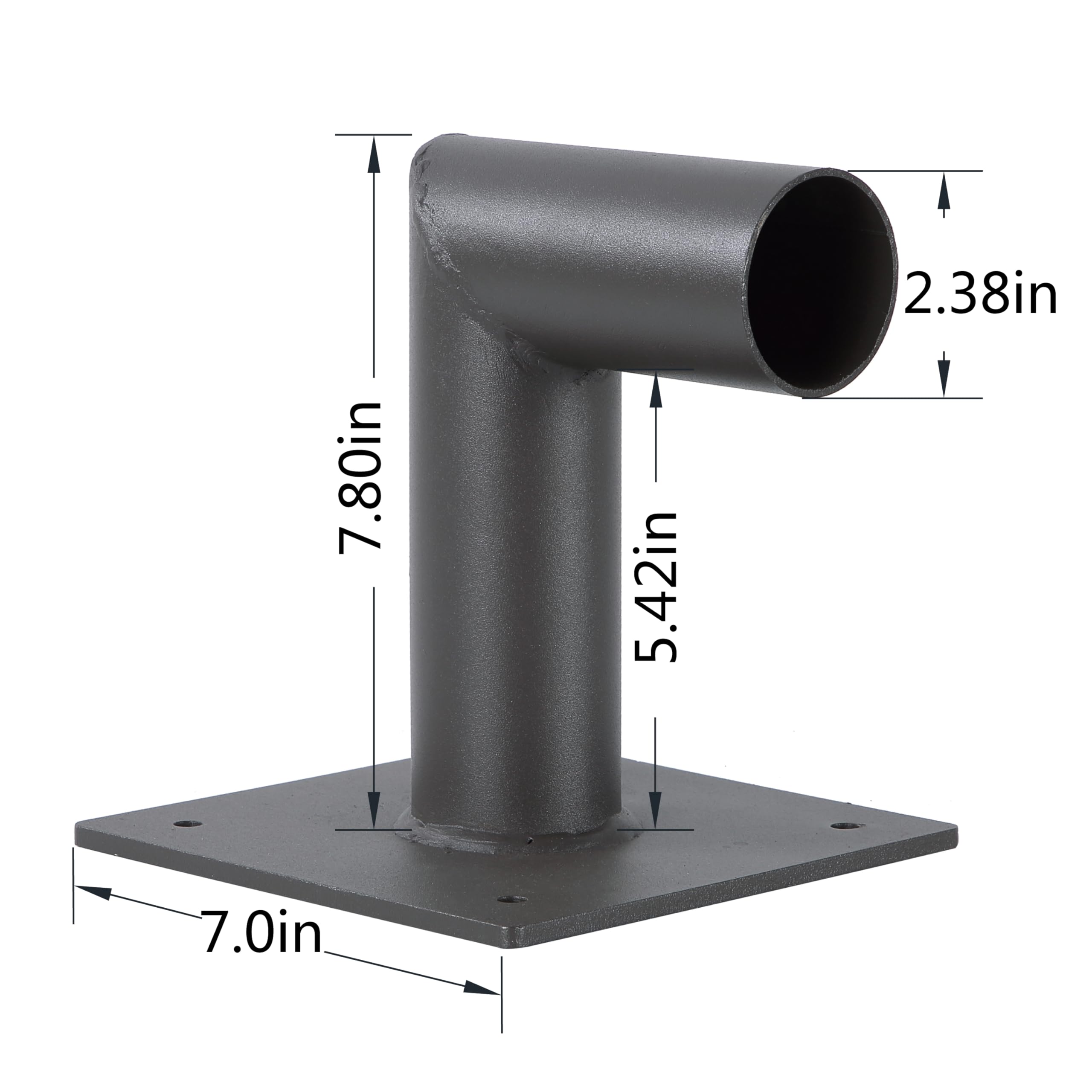 Wall Mount L Shape Bracket for Slip Fit Light LED Parking Lot Lights Shoebox Pole Lighting for Street Area Stadium (2 3/8inch-90 Degree Angle)