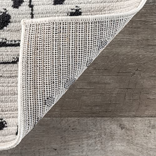 nuLOOM Mila Dotted Diamond Trellis Area Rug, 6' Round, Grey