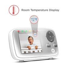 Motorola Baby MBP483-2 Video Monitor with Digital Zoom, Two-Way Audio & Room Temperature Display with Two Cameras, White, Twin, 2.8"