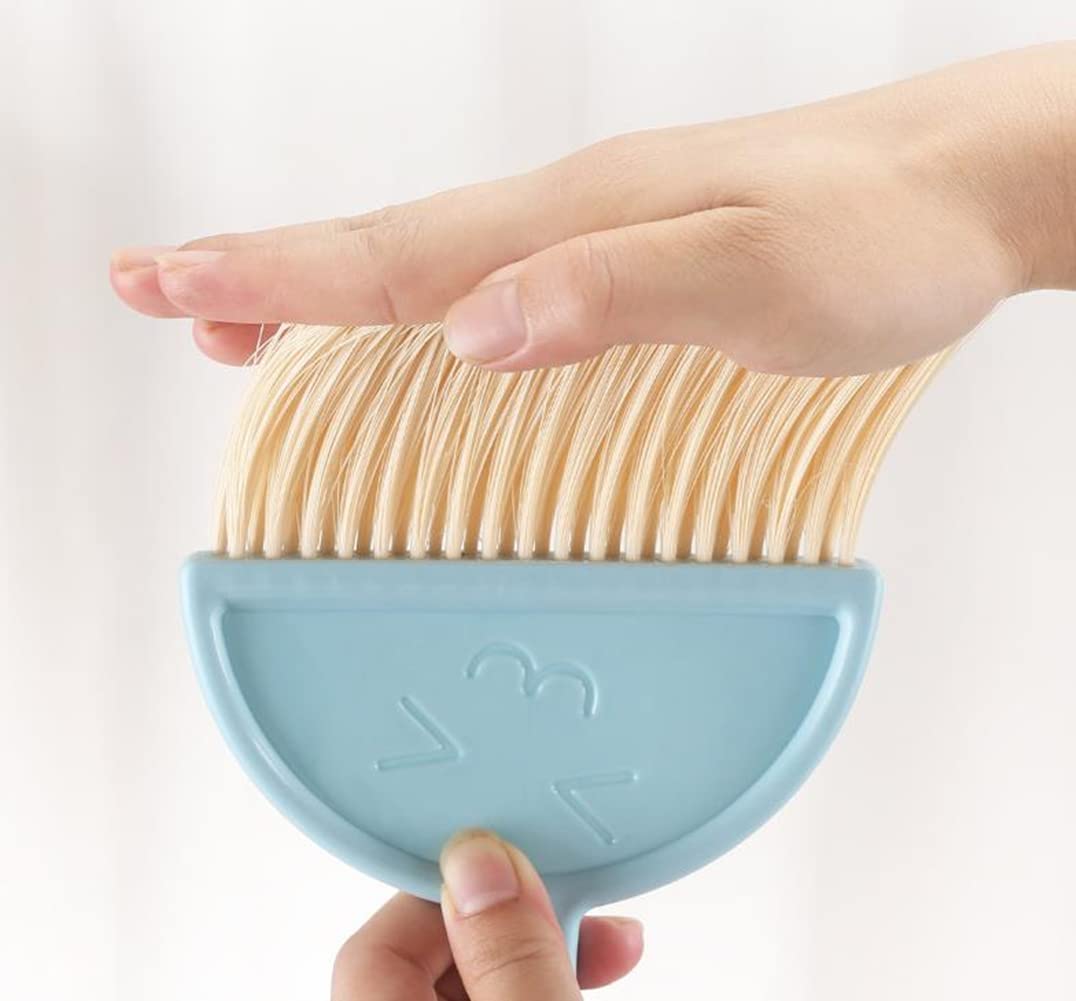 Small Broom and Dustpan Set for Home, Mini Clean Brush with Dust Pans Cute Hand Broom Brush Dust Pan with Hanger Hole, Small Cleaning Brush Set for Desktop Computer Table Keyboard (3PCS)