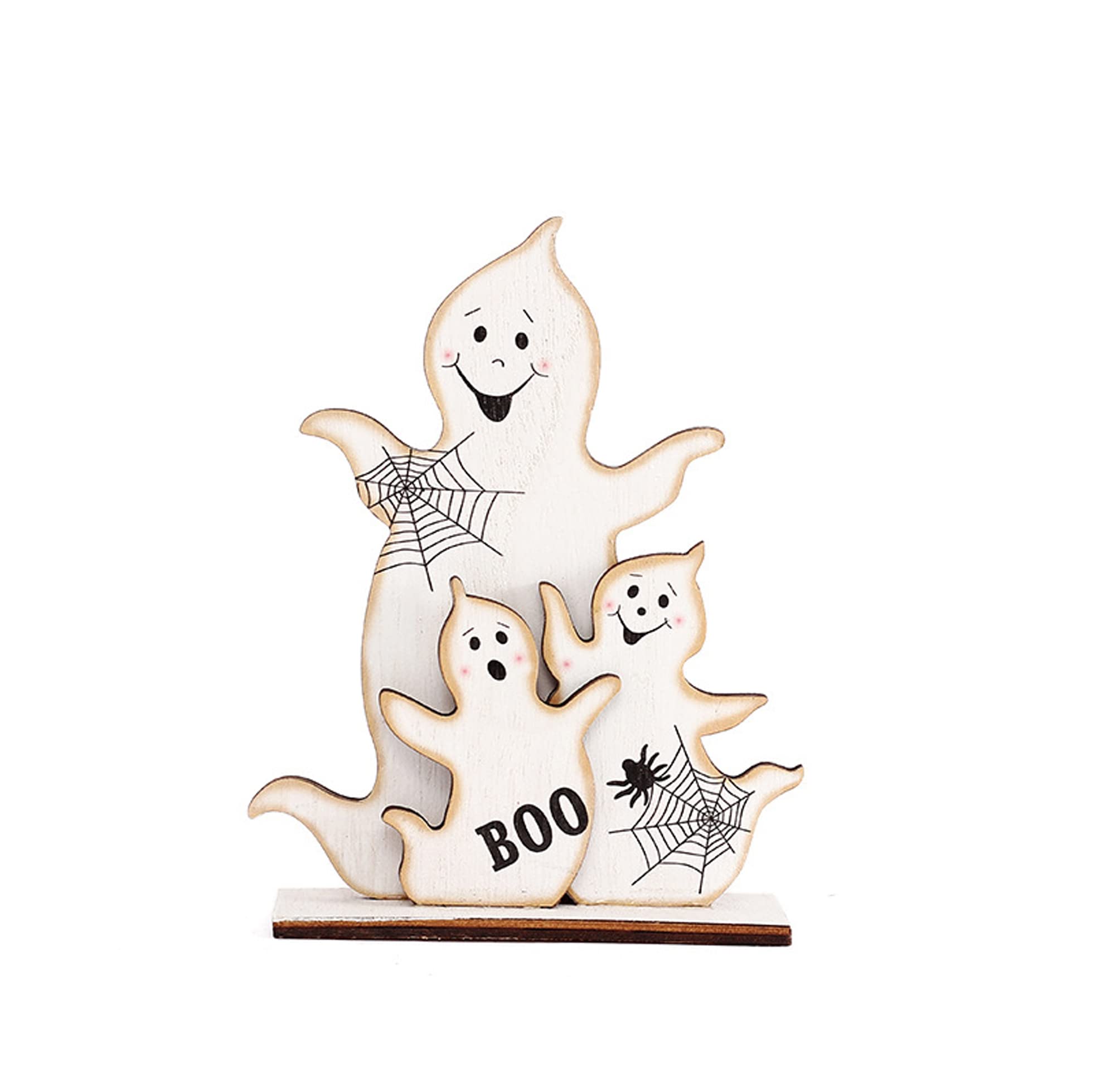 Halloween Ghost Witch Wooden Table Sign Vintage Halloween Decoration Table Centerpieces Standing Tabletop Decoration Halloween Desk Tiered Tray Decor for Halloween Party Decor (1PCS, D)