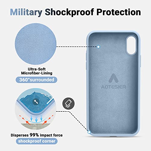 AOTESIER for iPhone XR Case,Upgraded Liquid Silicone with [Soft Anti-Scratch Microfiber Lining] Drop Protection Phone Case for iPhone 10 XR 6.1 inch - Mystery Blue