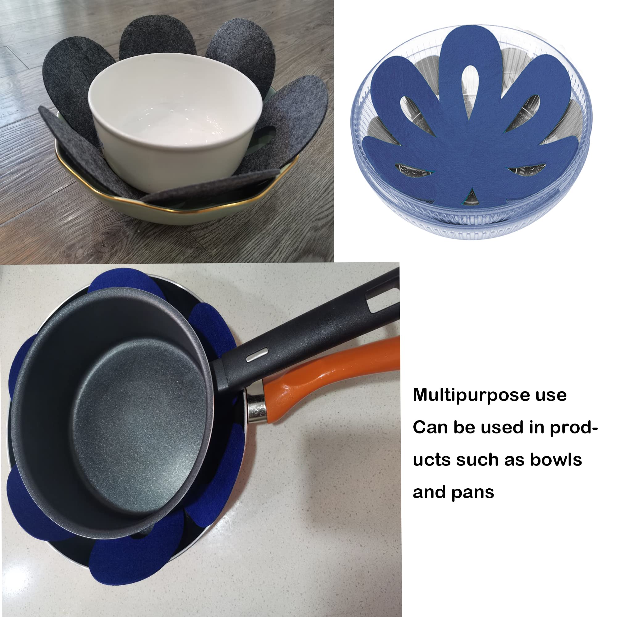 6 Pcs Pan and Pot Protectors Cookware Protector Set Anti-Slip Larger & Thicker Pan Protector Pads for Stacking and Protecting Your Cookware