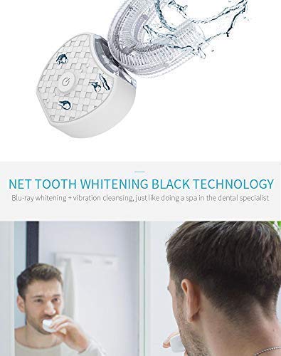 Ultrasonic Toothbrush, Automatic Toothbrush 360° Electric Sonic Toothbrush Teeth Whitening Kit with LED Light, Lebond Manual Toothbrush Teeth Whitening,White