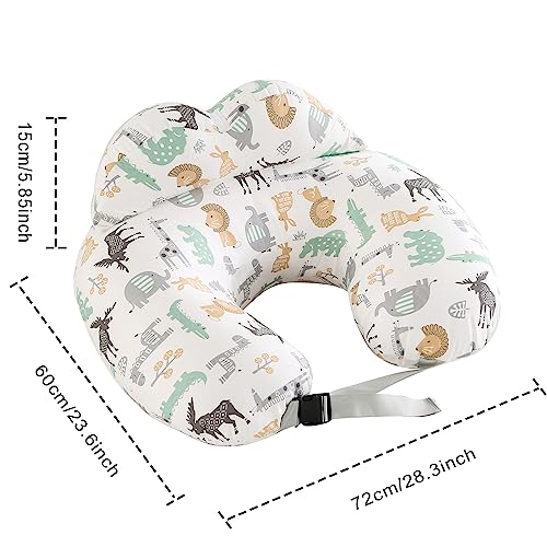BATTOP Nursing Pillow for Breastfeeding,Bottle Feeding,Plus Size Breastfeeding Pillows with Adjustable Waist Strap Removable Cover,Extra Pillow on Top for More Support for Mom Baby