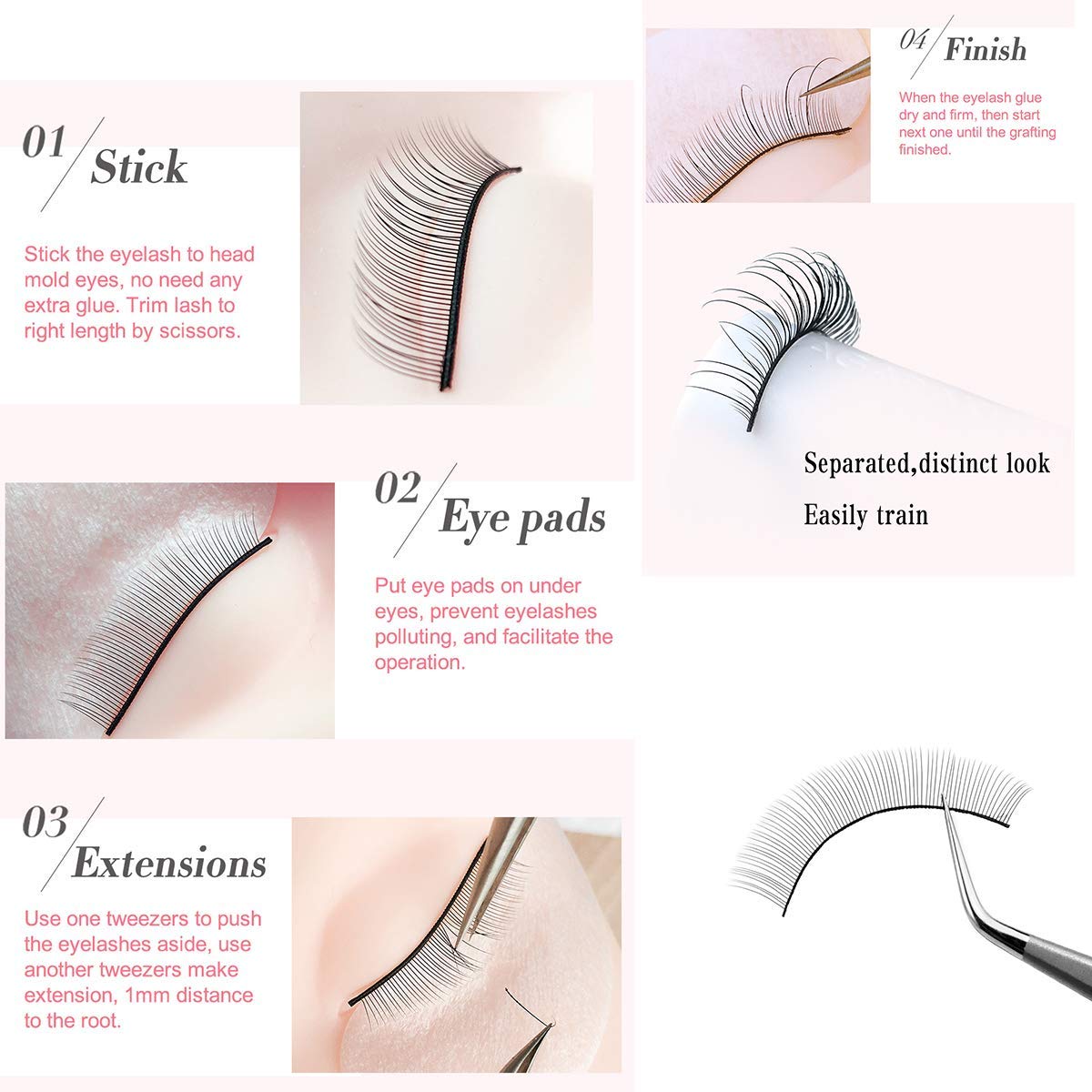 35 Pairs Practice Lashes for Lash Extensions Self Adhesive Practice Eyelash Strips Mimic Natural Eyelash for Eyelash Extensions Beginner by Beauty Star