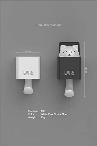 Gautsa Cute Peek-A-Boo Hooks, Self Adhesive, Pop up Cat Bear Animal Decorative for Kids Boys Girls, for Key Coat Robe Towel, 4 Pack (Cats)