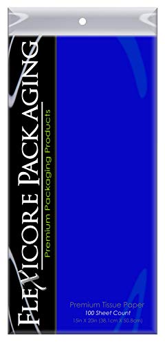 Flexicore Packaging | Gift Wrap Tissue Paper | Size: 15x20 | Acid Free (Blue, 100 Sheets)