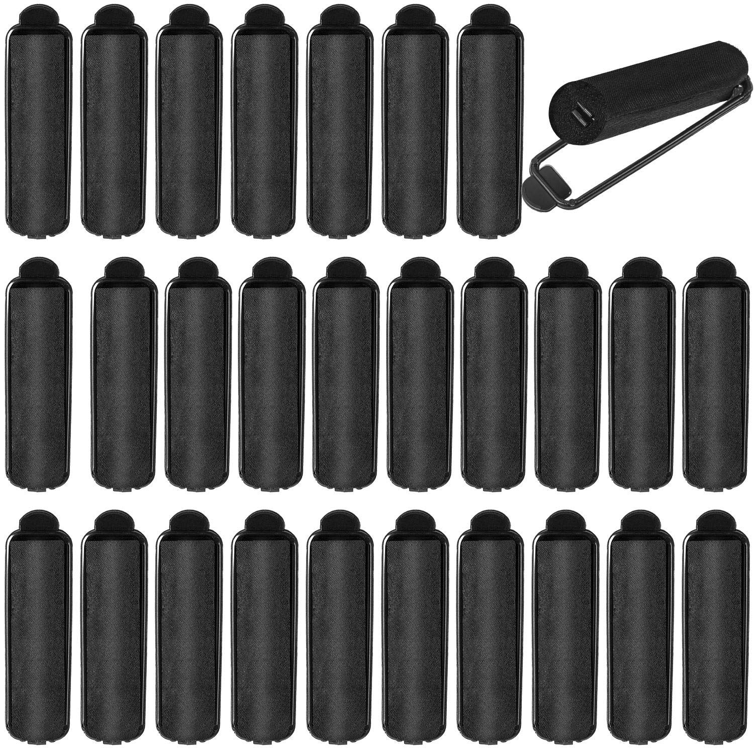 WILLBOND 40 Pieces Satin Hair Rollers - Sponge Curlers for Soft Waves, Flexible Styling, Black Hair and Hairdressing