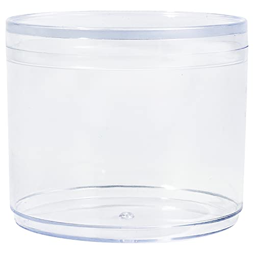 novelinks 40 Pack 8 Ounce Clear Plastic Pot Jars with Lids - Refillable Leak Proof Plastic Container Jars for Travel Storage & Household Storage (Circular)