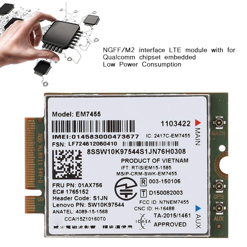 Portable 4G LTE Module for ThinkPad, EM7455 UMTS HSDPA HSPA + LTE 4G Network Card, Integrated Chipset, NGFF/M.2 Interface, Network Module for T460, T460p, T460s T470 T470S T470P X260 X270