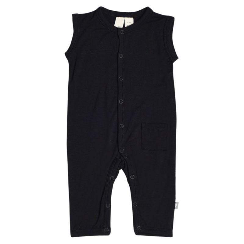 Kyte Baby Romper, Bamboo Rayon, Midnight, 0-3 months, Sleeveless Snap, Baby Clothing