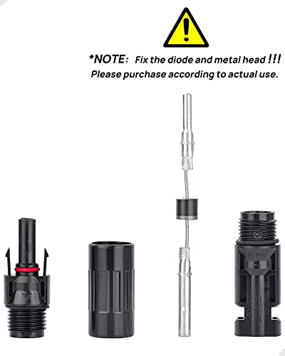 5 PCS PV Solar Panel Connector Male/Female 10A Built-in Diode Solar Wire Connectors Waterproof Anti-backflow