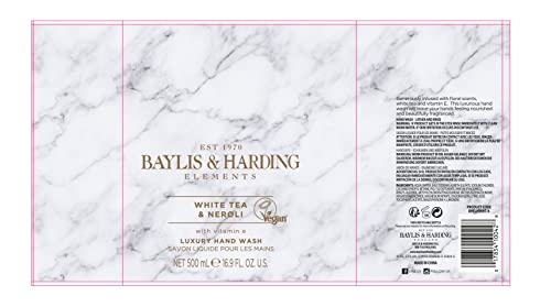 Baylis and Harding Elements White Tea and Neroli, 500ml Hand Wash, Pack of 3