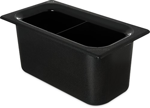 Carlisle FoodService Products CM110303 Coldmaster ABS Third-Size Divided Food Pan, 3.40 qt. Capacity, 12.68" x 6.89" x 6.01", Black