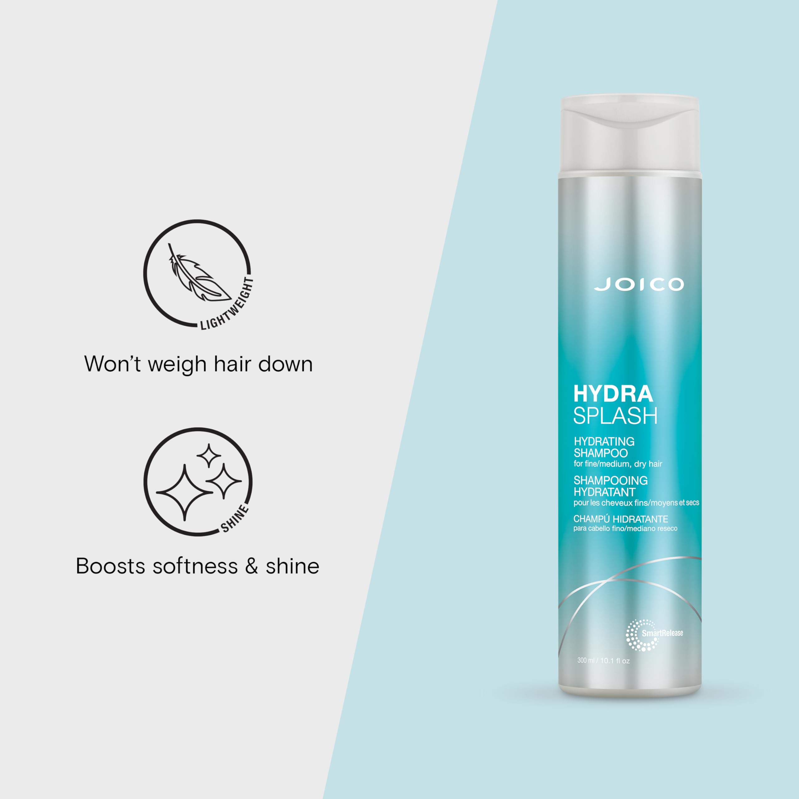 Joico HydraSplash Hydrating Shampoo | For Fine, Medium, Dry Hair | Replenish Moisture | Add Hydration & Softness | With Sea Kelp & Coconut Water | 10.1 Fl Oz