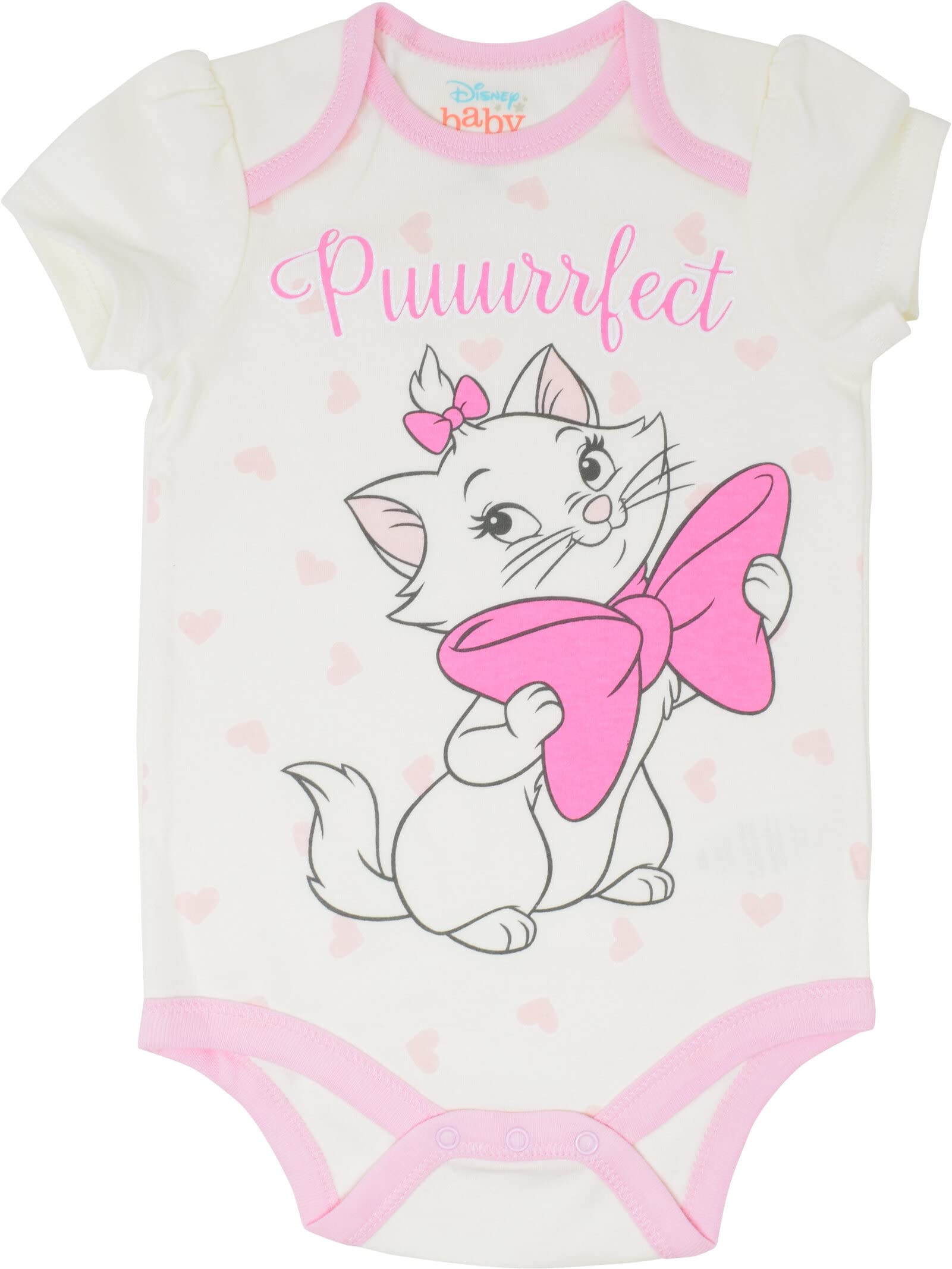 Disney Classics 101 Dalmatians Bambi Dumbo Aristocats Baby Girls 5 Pack Bodysuit 0-3 Months