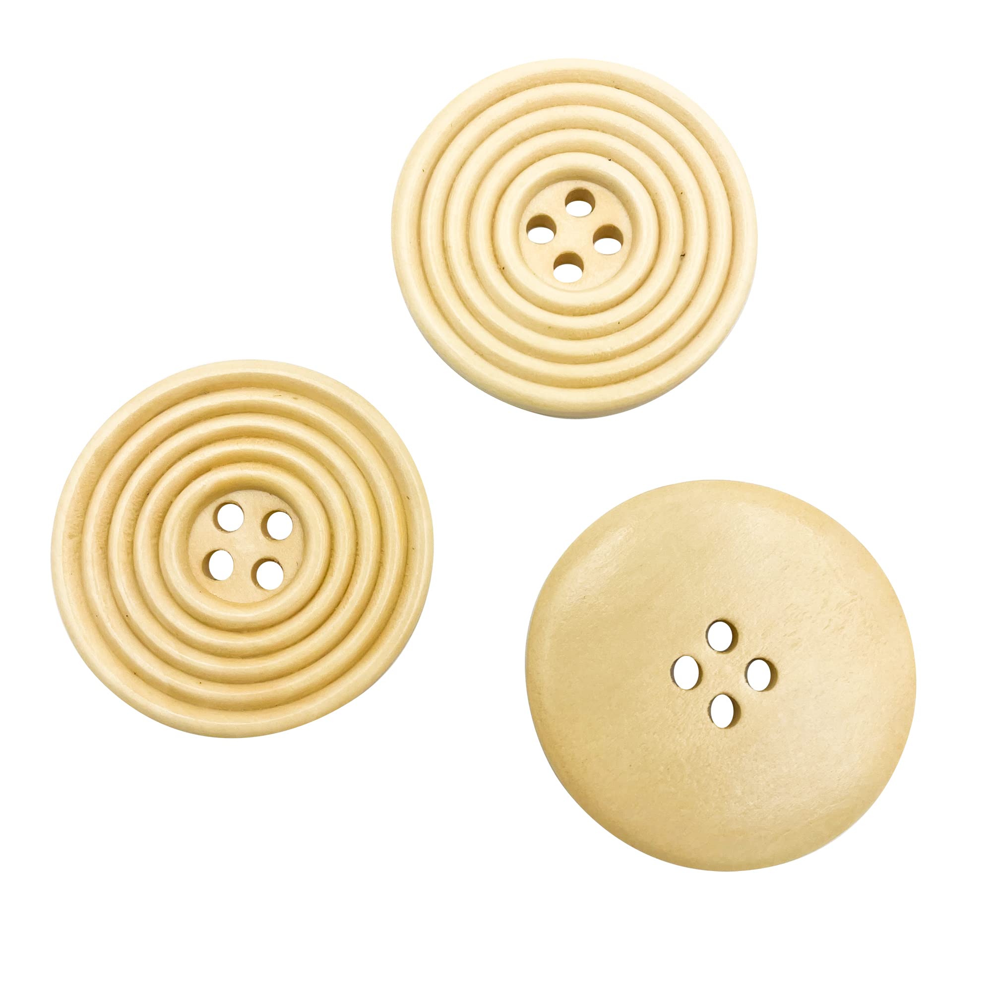 30pcs Large Size Wood Buttons 38mm Round Sewing Button 4 Holes Large Buttons for Crafts Sewing Large Wooden Buttons for DIY Clothing Bag Decoration Supplies PT2090