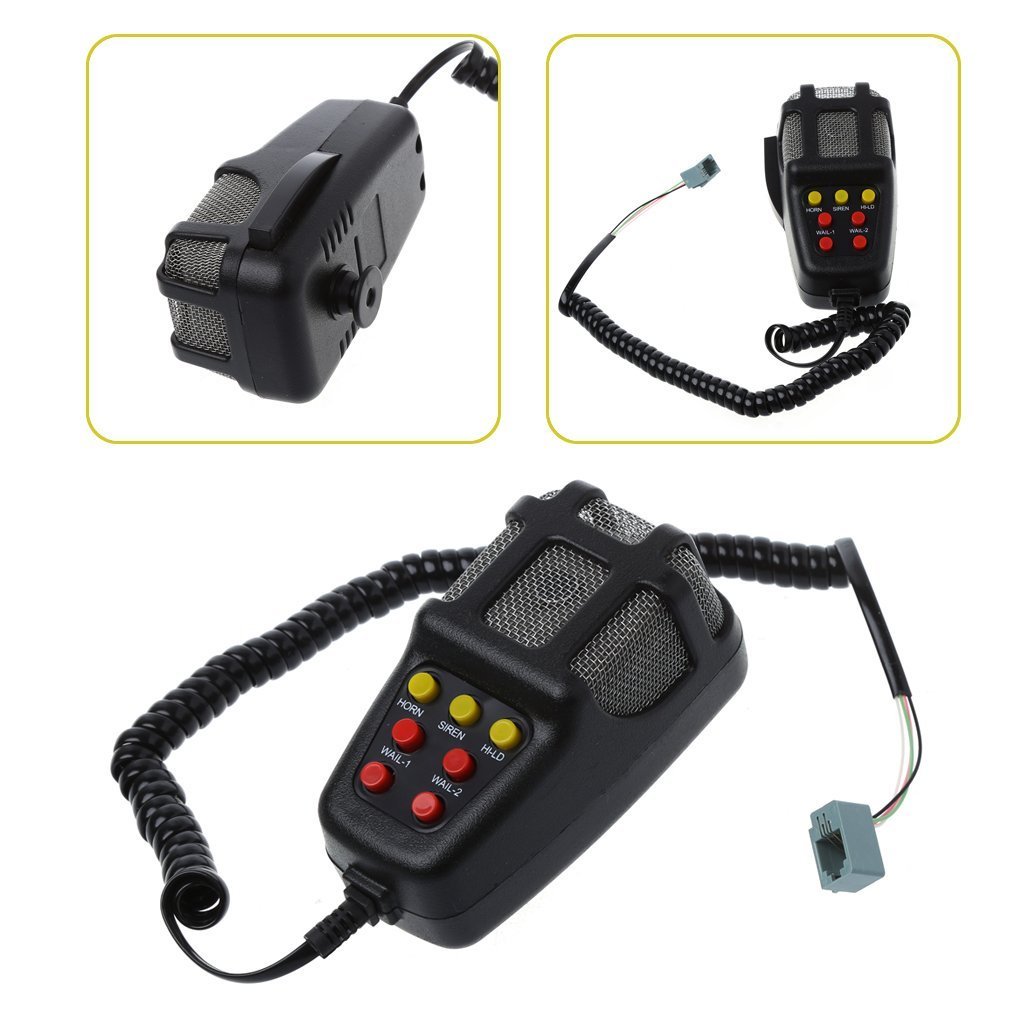 GTP 100W 7 Tone Partol Car Truck Siren Emergency Sounds Electric Horn with Mic PA Microphone Speaker System Amplifier Megaphone Fire Ambulance Hooter Traffic Sound