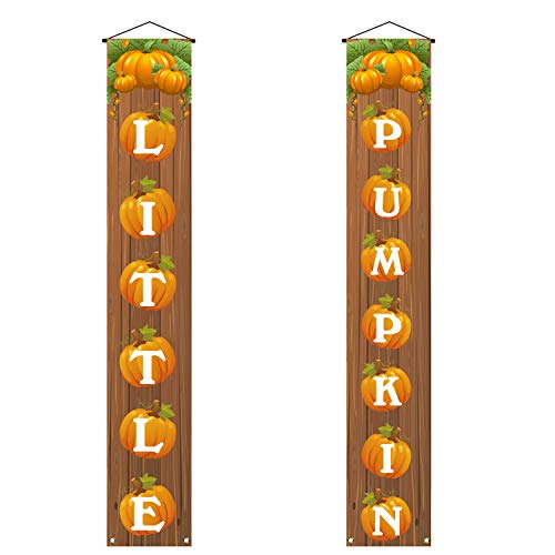 Welcome Little Pumpkin Banner,Rustic Fall Autumn Pumpkin Baby Shower&Birthday Party&Gender Reveal Decoration Backdrop for Home Farmhouse