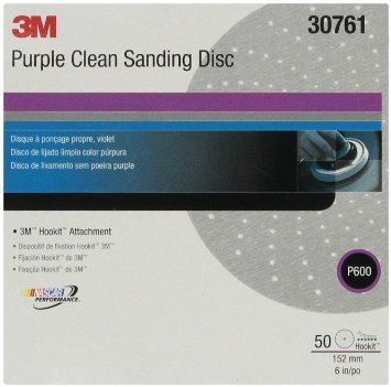 3M Hookit Purple Clean Sanding Abrasive Disc 30761, 6 in, 600+ Grade, Pack of 50 Discs, Virtually Dust-Free, High Performance, Long Lasting, Multi-Hole Pattern, Feather Edging, Stock Removal