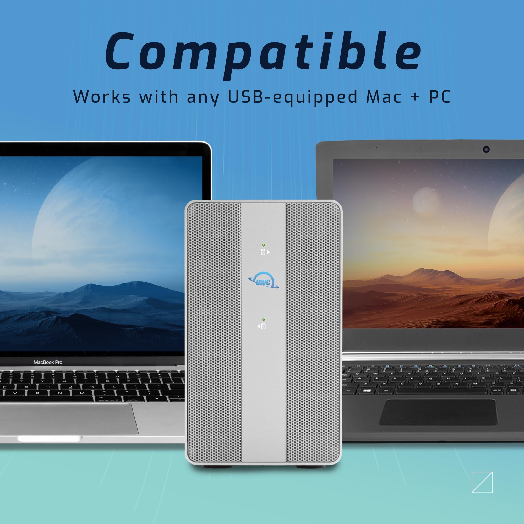 OWC Mercury Elite Pro Dual USB-C/Thunderbolt 3 External Raid Storage Enclosure with 3Port HUB for Mac and PC