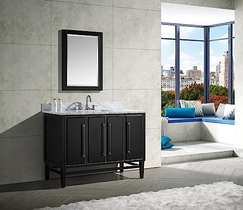 Avanity White 48-Inch Mason Bath Vanity Cabinet with Silver Trim