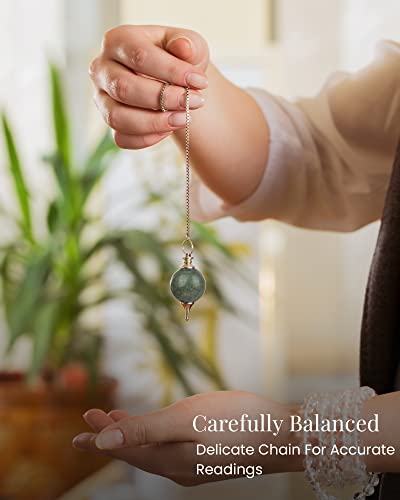Green Jade - Dowsing Pendulum - Crystal Pendulums - Divination Tools - Healing Crystals - Celtic Pendulum - Scrying Crystal - Reiki Supplies - Crystal Gift