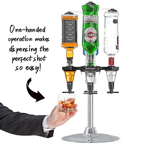 Barbarian 4/6 Bottle Rotary Liquor Dispenser For Home Bar - Bar Butler Shot Measure Bracket Alcohol Wine Upside Down Drink Jigger Optics Man cave