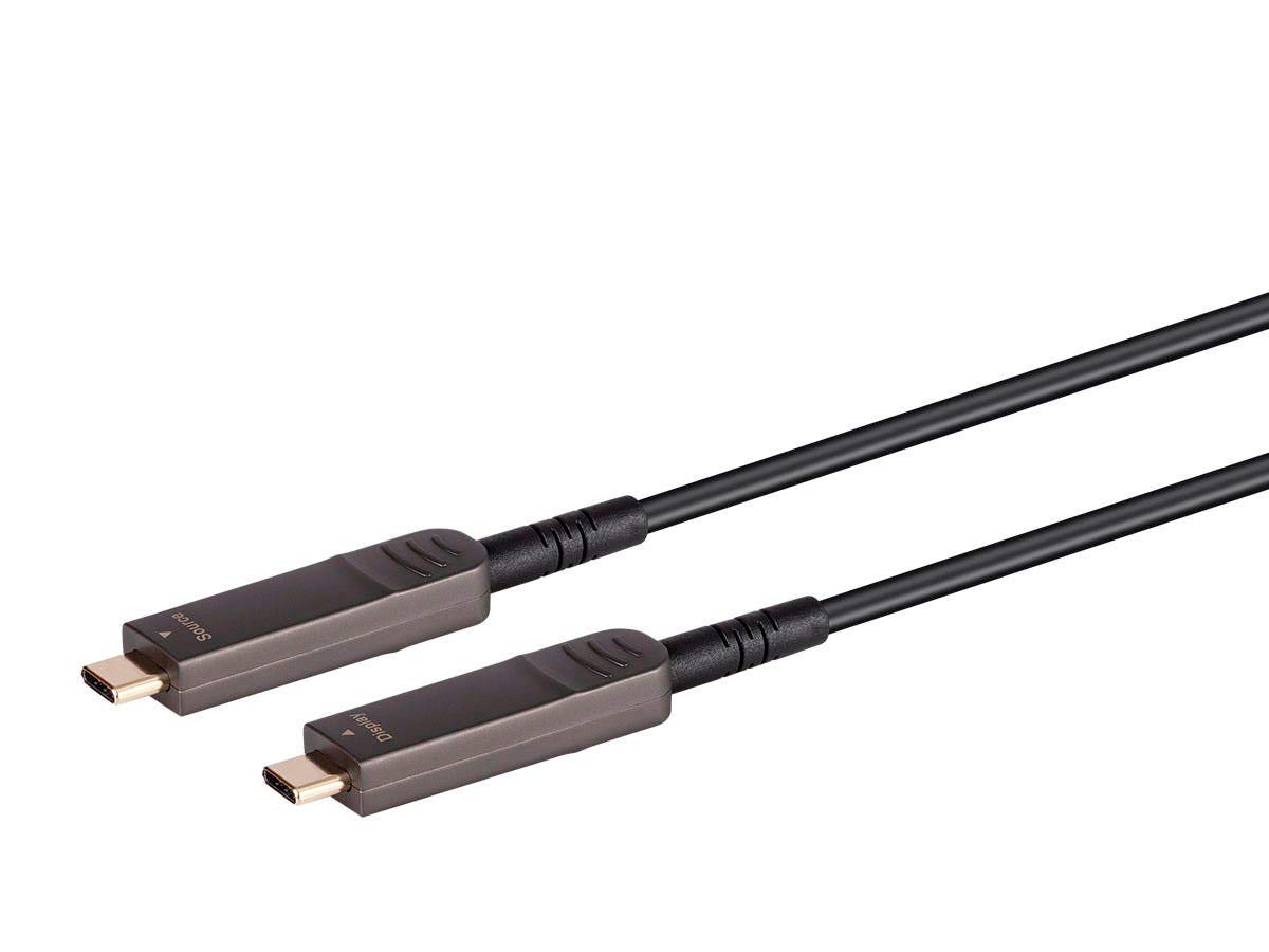 Monoprice USB 3.1 Type-C to Type-C Video-Only Cable - 4K@60Hz, Fiber Optic, AOC, 75 Feet, Black - SlimRun AV Series