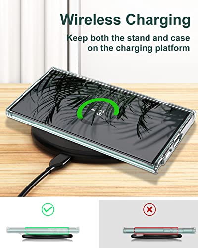 Btscase for Samsung Galaxy S22 Ultra 5G Case, with Adjustable Metal Kickstand, Crystal Clear Soft Flexible TPU Slim Shockproof Drop Protective Girls Women Men Cover for Galaxy S22 Ultra 5G, Clear