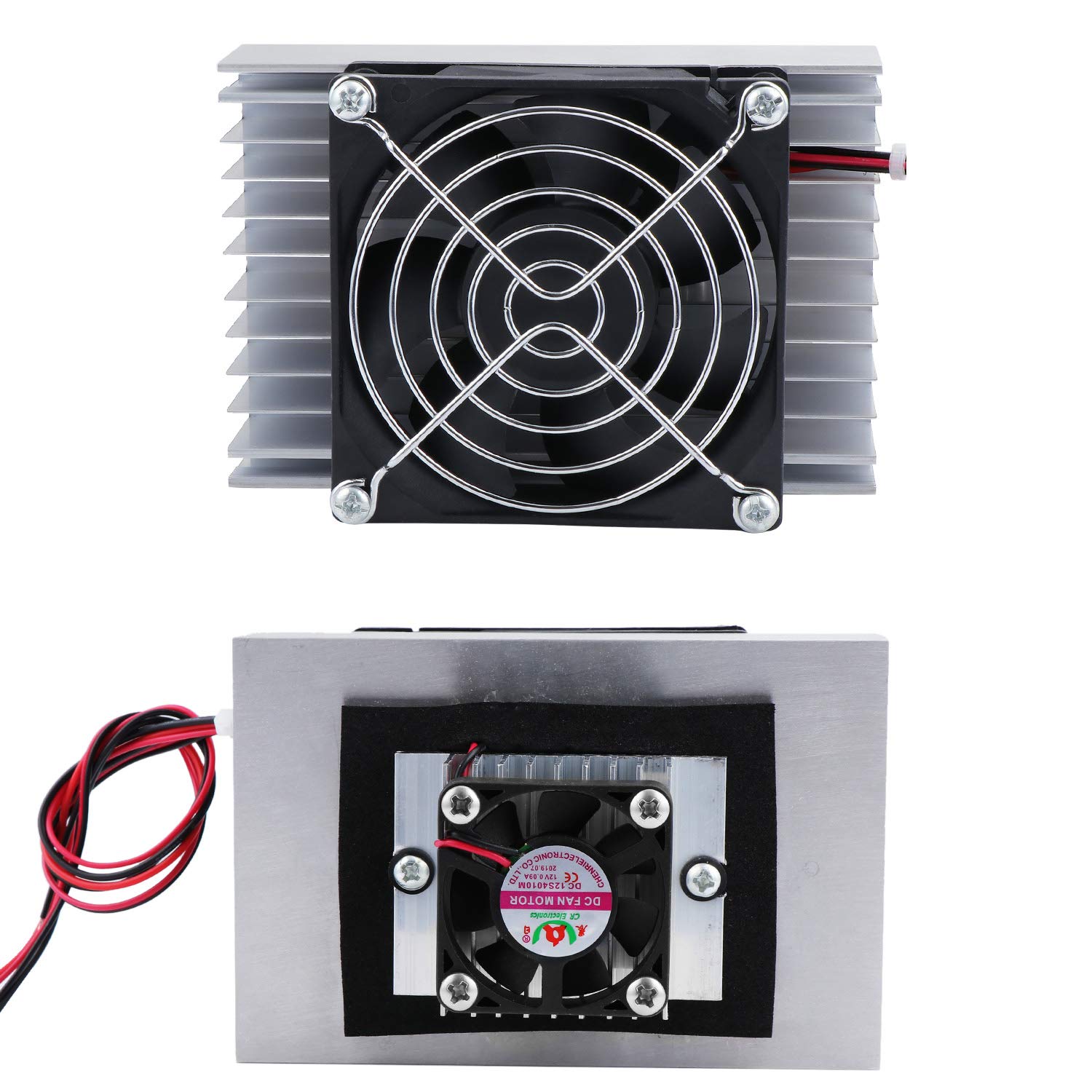 ESUMIC DC 12V DIY Thermoelectric Peltier Refrigeration Cooling System Kit Semiconductor Cooler Conduction Module + Radiator + Fan + TEC1-12706
