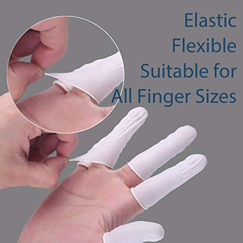 GreenLifeĀ® 100/300/500pcs General Finger Cots Finger Gloves Finger Protector Finger Support Disposable Latex Nail Cover Durable High Elastic Anti Static Protect Sleeves Tool (300pcs)