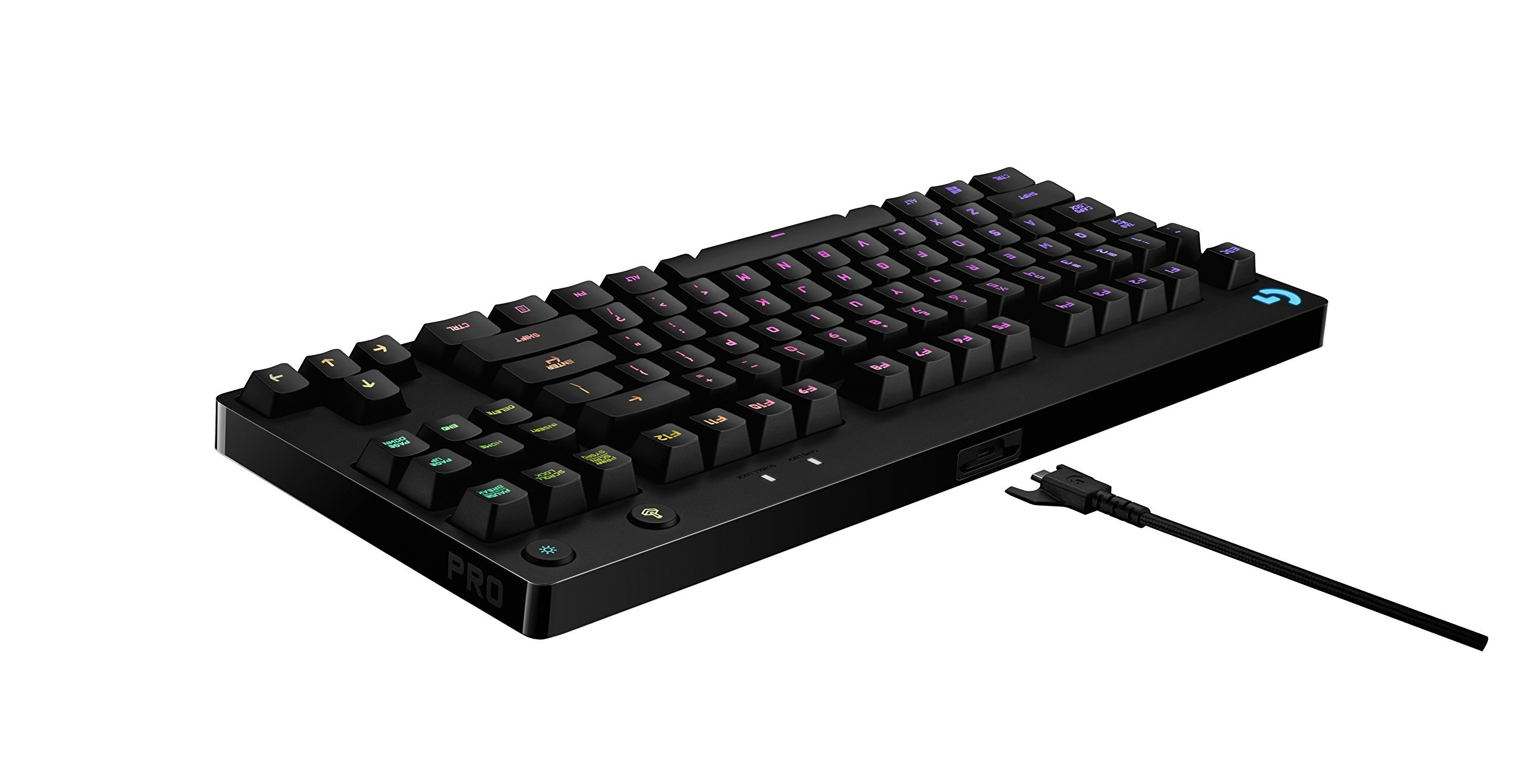 Logitech G Pro Mechanical Gaming Keyboard, 16.8 Million Colors RGB Backlit Keys, Ultra Portable Design, Detachable Micro USB Cable (Renewed)
