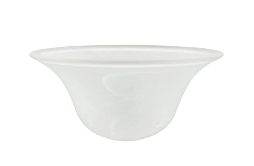 Aspen Creative 23505-01 Frosted Shade for Medium Base Socket Torchiere, Swag Lamp, Pendant, 9-5/8" Diameter x 4-1/8" High, 1 Pack Replacement Glass, Alabaster