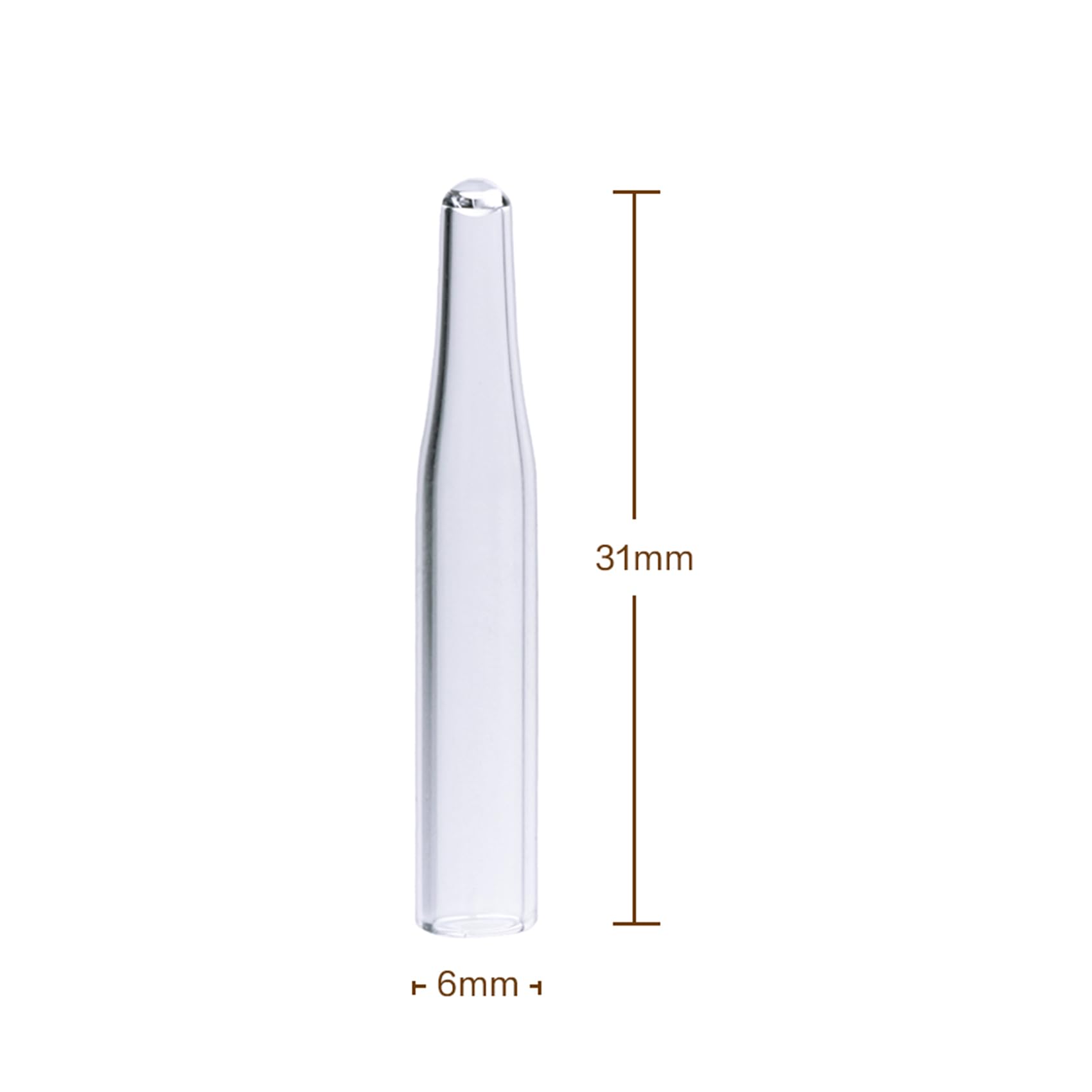ALWSCI 300 ul Vial Inserts, 6x31 mm Glass, Conical Base, 100 pcs/pk