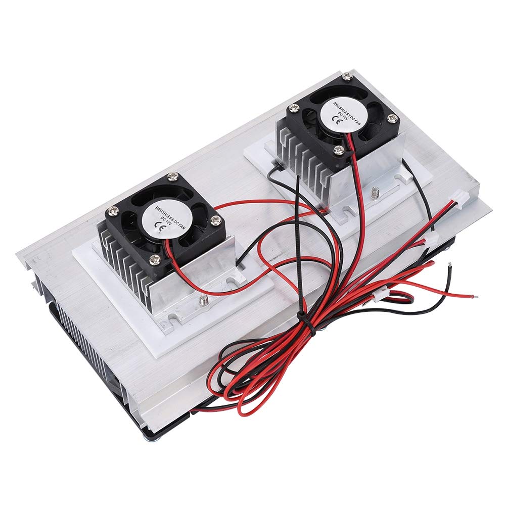 Thermoelectric Semiconductor Radiator Cooler Refrigeration Cooling Fan Heat Sink System Kit,2 Cooling Fans, 2 Large Fans and 2 Cold Junction modules