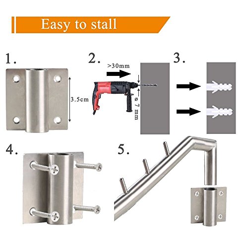 FJSM Wall Mounted Clothes Drying Rack 2 Pack Laundry Clothes Hanger Rack Hooks Stainless Steel Heavy Duty Clothes Hanger Rod with Swing Arm Towel Holder Closet Storage Organizer for Bath Bedrooms