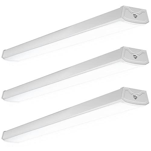 Sunco 4FT LED Shop Light Wraparound Light Fixture, Garage Ceiling Lights, Linkable, 3500 LM, 40W=300W, 5000K Daylight, Hardwired, Surface Mount, Workshop Utility Light ETL 3 Pack