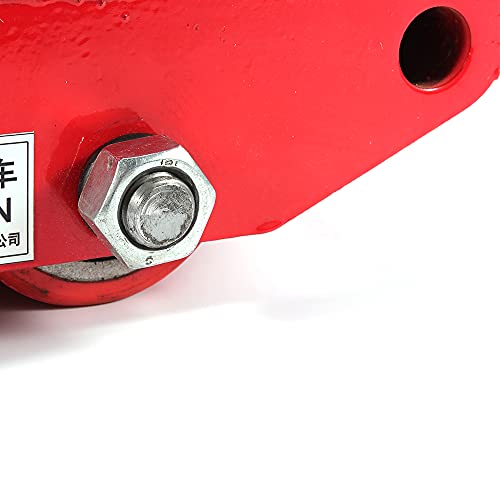 4 Rollers Industrial Machinery Mover, 13200 lbs (6 Tons) Capacity Machinery Skate Dolly, All-Steel Structure, 360 Degree Rotation (Red)