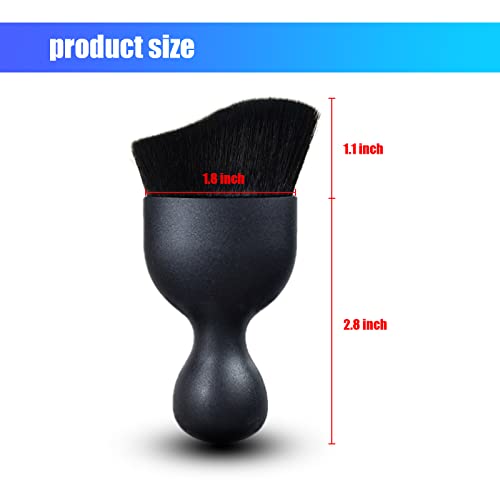 Ajxn 1 PC Car Interior Cleaning Tool Brush, Soft Bristles Detailing Dusting Brush, with Cover Curved Crevice Beauty Brush, Universal for Car Dashboard, Screen, Scratch-Free Cleaning Brush (Black)