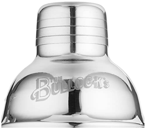 5 pc. Cocktail Shaker Bar Set by Tom Bullock's, The Original Tastemaker: 25 oz Stainless Steel Shaker, Double Measuring Jigger, Stirrer/Mixer Spoon, Strainer and Ice Tongs. Become The Ideal Bartender!