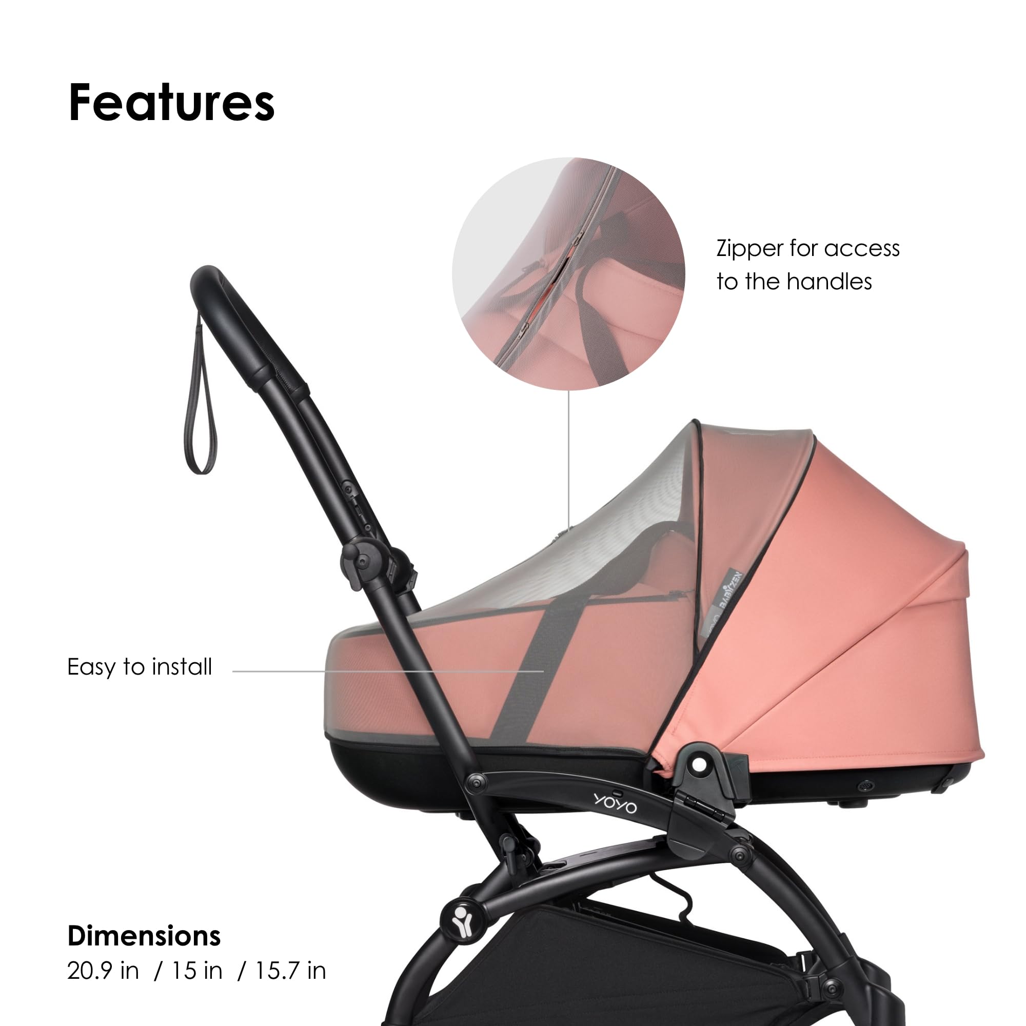 Stokke Babyzen YOYO Mosquito Net for Bassinet - Protect Baby from Mosquitoes & Other Insects
