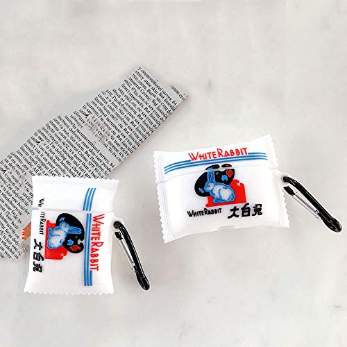 ICI-Rencontrer 3D Cute Fun Rabbit Pattern Candy Design Airpods Pro Case Creative Sweet Wireless Charging Headset Accessories Soft Silicone Anti-scratch Protector With Hook