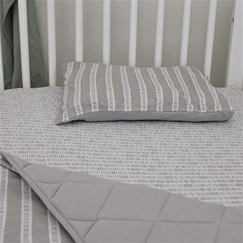 Ely's & Co. Baby Crib Bedding Sets for Boys and Girls β 4 Piece Set Includes Crib Sheet, Quilted Blanket, Crib Skirt and Baby Pillowcase β Grey Bamboo Design