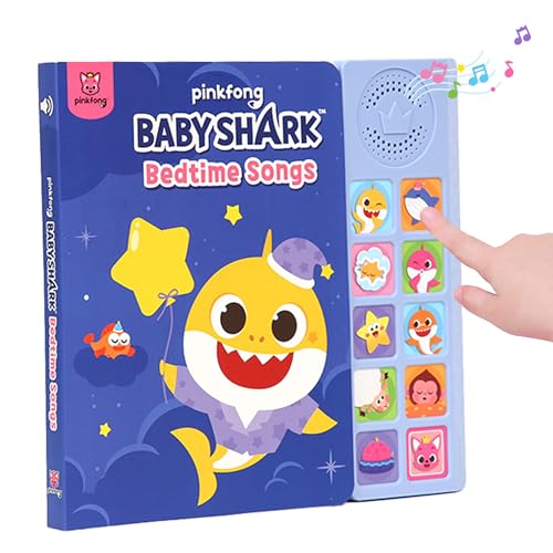 Baby Shark Bedtime Songs 10 Button Sound Book | Baby Shark Toys | Learning & Education Toys | Interactive Baby Books for Toddlers 1-3 | Gifts for Boys & Girls