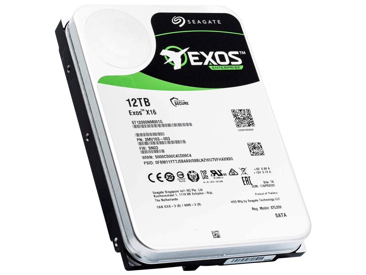 Seagate Exos X16 ST12000NM001G 12 TB Hard Drive - Internal - SATA (SATA/600)